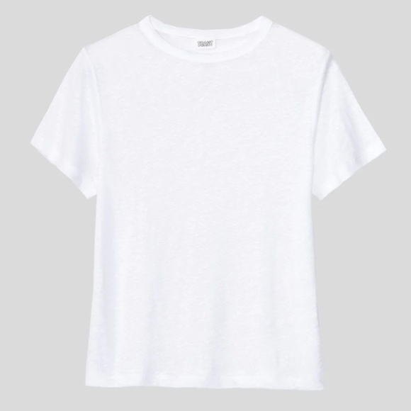 Toast | Tops | Toast White Linen Boy Tee | Poshmark